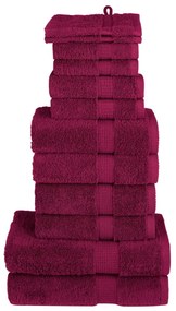 12dílná sada ručníků Premium SOLUND bordó 600 g/m² 137573