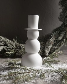Storefactory Keramická figurka sněhuláka Folke Large, bílá barva, keramika
