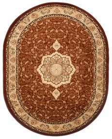 Kusový koberec klasický vzor 2 hnědý ovál 150x295cm