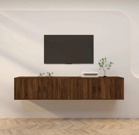vidaXL Nástěnné TV skříňky 2 ks 100 x 34,5 x 40 cm [3188367] Barva: hnědý dub