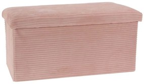 HOMESTYLING Taburet s úložným prostorem SAMET 76 x 40 cm růžová KO-101001110ruzo