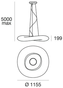 Stilnovo 7788N Mr.Magoo, závěsné svítidlo z polyethylenu, 96W LED 4000K stmívatelné DALI, průměr. 115cm