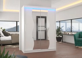 Posuvná skříň se zrcadlem a LED osvětlením RENZO 150