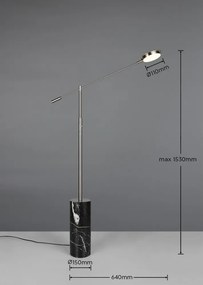 Černá/ve stříbrné barvě LED stojací lampa (výška 145 cm) Fiore – Trio Select