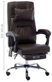 Masážní kancelářská židle hnědá umělá kůže,  20297