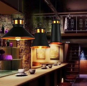 Toolight - Stropní svítidlo ASTI ABC 3xE27, černá-zlatá, OSW-00182