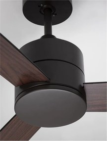 NV 9952350 Stropní ventilátor AXEL černý hliník a listy ořech - NOVA LUCE