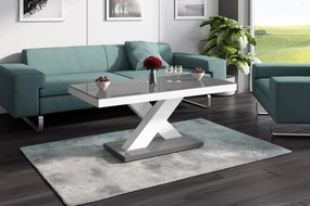 Konferenční stolek Valentina 2, šedý / bílý lesk