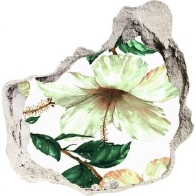Wallmuralia Nálepka 3D díra samolepící Květy ibišku 75x75 cm