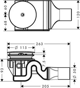 Hansgrohe Raindrain - Úplná sada s odtokovou soupravou Raindrain '90 X