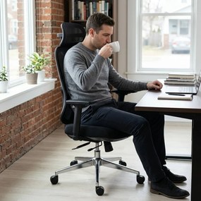 Kancelářská ergonomická židle Neoseat ALLY — černá, nosnost 150 kg