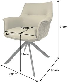 Designová otočná židle Kahikilani koňaková