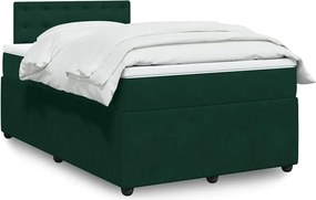 Box spring postel s matrací tmavě zelená 120x190 cm samet 3287701