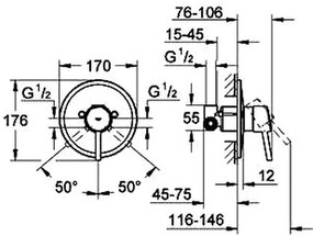 Grohe Concetto - Sprchová baterie pod omítku, chrom 32213001