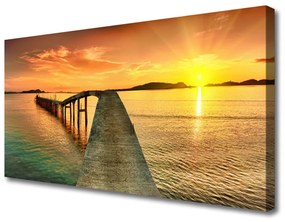 Obraz na plátně Moře Slunce Most Krajina 100x50 cm