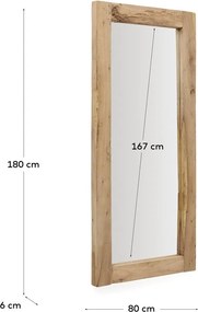Nástěnné zrcadlo s dřevěným rámem 80x180 cm Maden – Kave Home