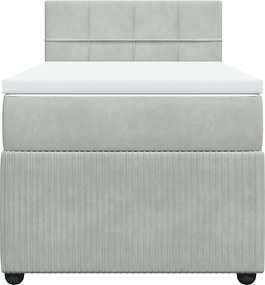 Box spring postel s matrací světle šedá 100x200 cm samet 3289962