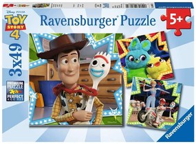 Ravensburger puzzle toy story 4: jsme v tom společně 3x49 dílků