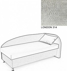 Dřevona - Elitte Čalouněná postel AVA NAVI, s úložným prostorem, 90x200, pravá, LONDON 314