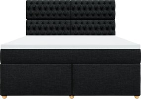 Box spring postel s matrací černá 180x200 cm textil 3293668