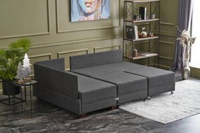 Designová rohová sedačka Ramesha 280 cm antracitová - levá