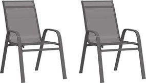 vidaXL Stohovatelné zahradní židle 2 ks textilenová tkanina [318778] Barva: Šedá