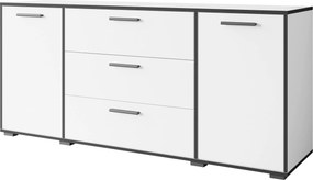 XXXLutz ŠIROKÁ KOMODA, barvy grafitu, bílá, 150/68/40 cm P & B - Online Only komody - 002778002907