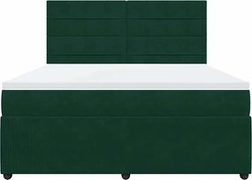 Box spring postel s matrací tmavě zelená 180x200 cm samet 3294709