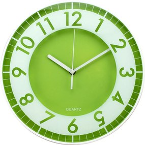 Postershop Nástěnné hodiny: Moderní (zelenobílé) - 30 cm