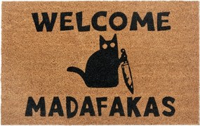 Rohožka Welcome madafakas 105668 – na von aj na doma, 45x75, hnedá, chodba / predsieň, Hanse Home