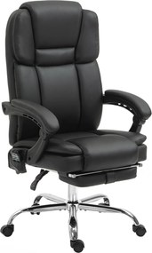 Kancelářská židle Vinsetto s vibrační masáží, ergonomická kancelářská židle s vyhříváním a funkcí polohování, výškově nastavitelná manažerská židle s…