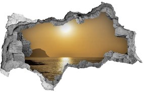 Wallmuralia Nálepka 3D díra na zeď Západ slunce moře 95x73 cm