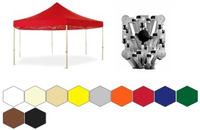 Nůžkový párty stan 3x3x3 m TENTino BIG HEXAGON Barva opláštění: 11A - ČERNÁ