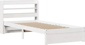 Rám postele s čelem bílý 75 x 190 cm masivní borovice 3306721
