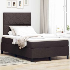 Postel s boxspringem s čelo Tmavě hnědá 120 x 190 cm textil 3339451
