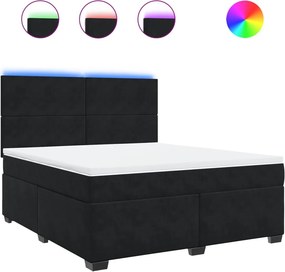 Box spring postel s matrací černá 180x200 cm samet 3293274