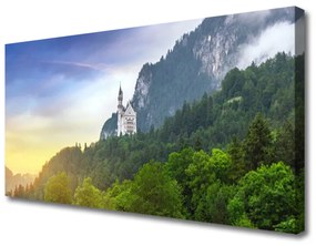 Obraz na plátně Zámek v Horách Les Krajina 100x50 cm