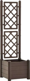 Zahradní truhlík s treláží 43 x 43 x 142 cm PP moka 313980