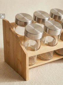 Sinsay - Nádobky na koření se stojanem 7 pack - béžová