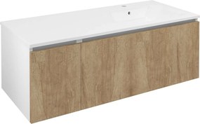 Sapho Lorea - Umyvadlová skříňka 120x46x52 cm, 1x dvířka, 1x zásuvka, pravá, dub alabama/matná bílá LE090-2231-R-02