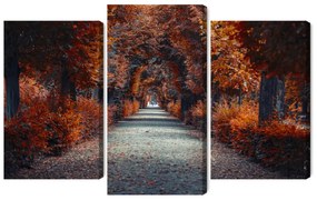 Vícedílný obraz Cesta Hluboko Do Podzimního Lesa Nedostatek Nedostatek Plátno Canvas 150x100
