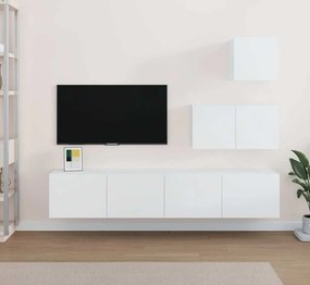 vidaXL 4dílný set TV skříněk kompozitní dřevo [3114645] Barva: Bílá