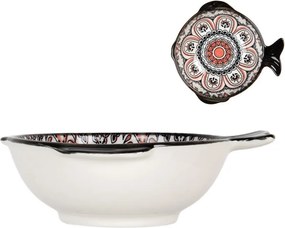 Keramická miska rybka s černým vzorem Mibbo - 15*14*5 cm / 200 ml