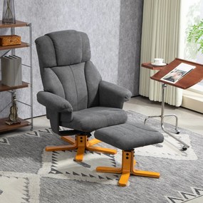 HOMCOM Relaxační Křeslo s Funkcí Polohování, Křeslo s Podnožkou, TV Křeslo s nosností až 150 kg, pro Obývací Pokoj, Ložnici, 79 x 80 x 104 cm, Tmavě š