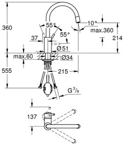 GROHE 32663003 - Dřezová baterie CONCETTO 360 mm lesklý chrom