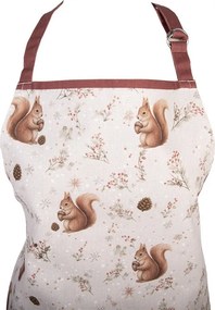 Béžová bavlněná zástěra s veverkami Tiny Squirrel - 70*85 cm