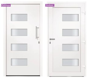 Vchodové dveře hliník a PVC bílé 100 x 200 cm,  3056818