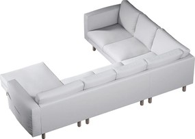 Potah na pohovku IKEA Norsborg rohová, 5-místná se šezlongem barva bílá látka pletený vzor