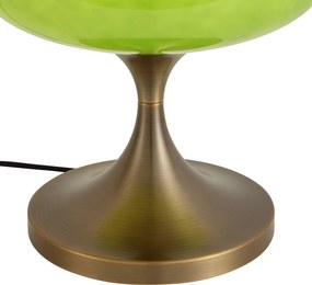 Retro stolní lampa tmavě bronzová se zeleným skleněným stínidlem 31 cm - Glaze