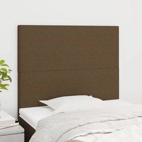 Čelo postele tmavě hnědé 90x5x118/128 cm látkové 3116037